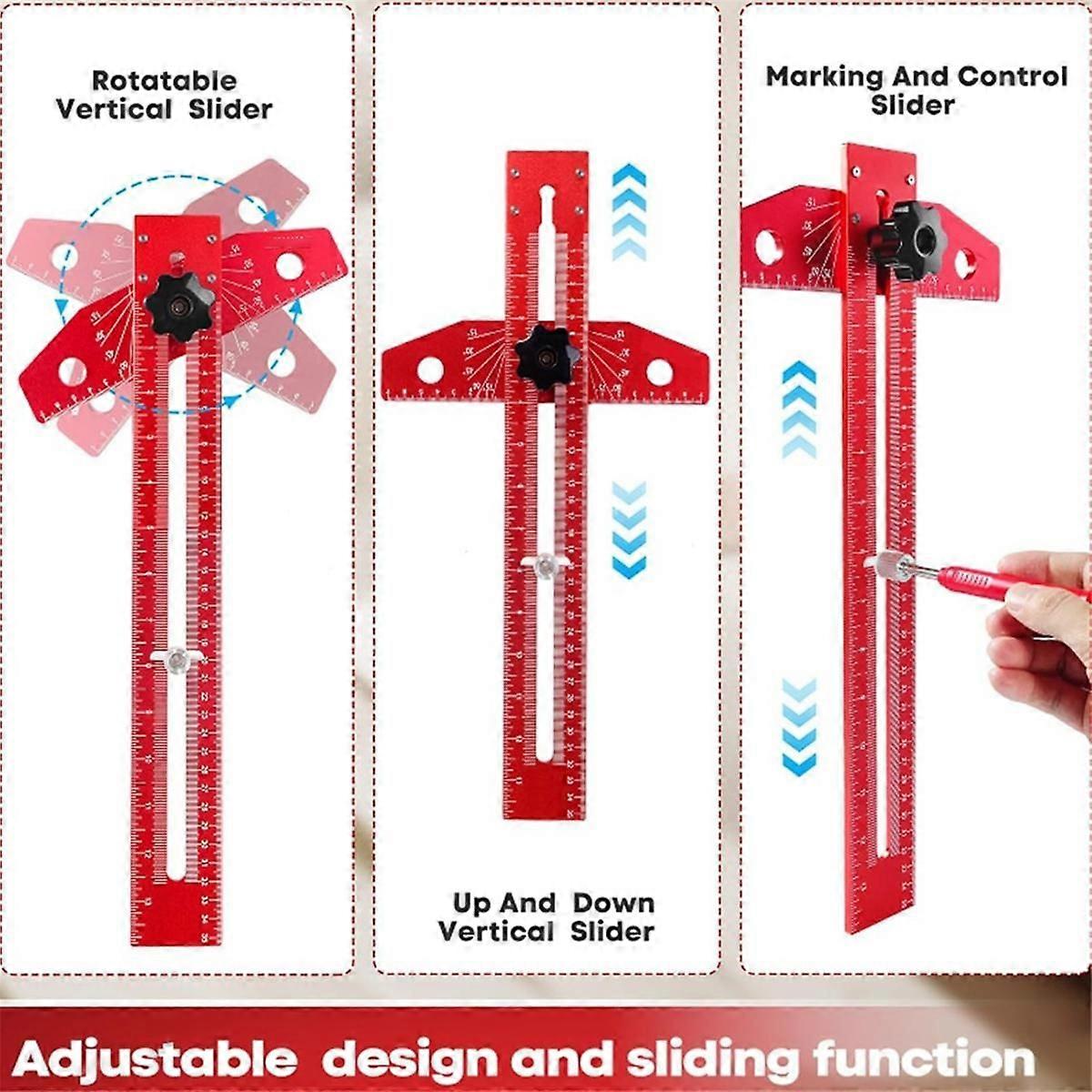 Adjustable Woodworking Scriber Marking Line Ruler,Aluminum Alloy ...
