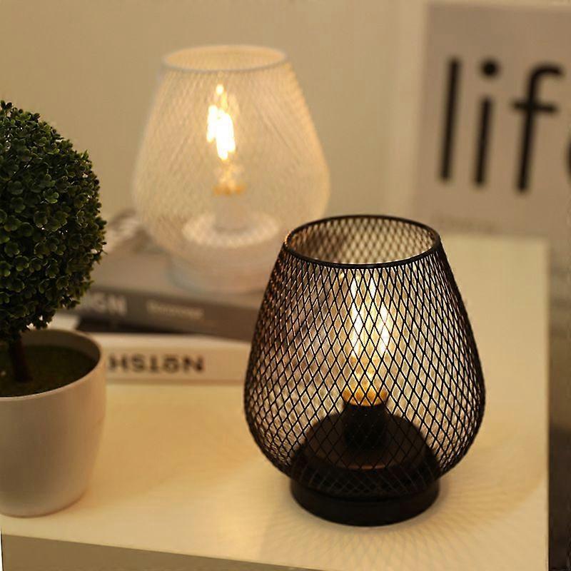 SBSGV Metal Cage LED Lamp 17cm Tall Battery Powered Accent Light with ...