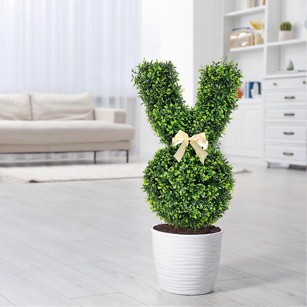 Rabbit-Shaped Artificial Topiary Tree with Ground Spike, UV Resistant ...