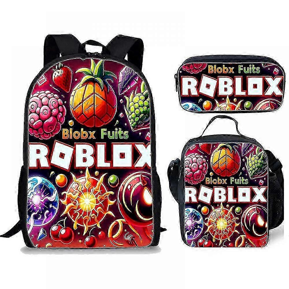 3 Pc ROBLOX GAME ROBLOX Fun Campus Backpack, Unisex School Start ...