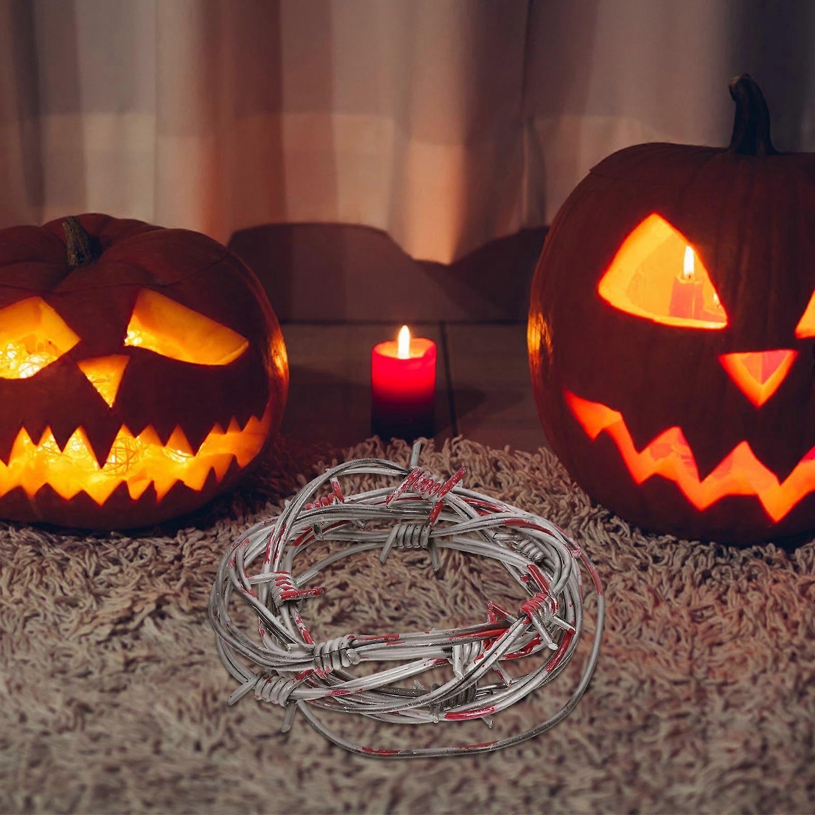 2pcs Fake Barbed Wire: Halloween Party Decoration Props Realistic ...