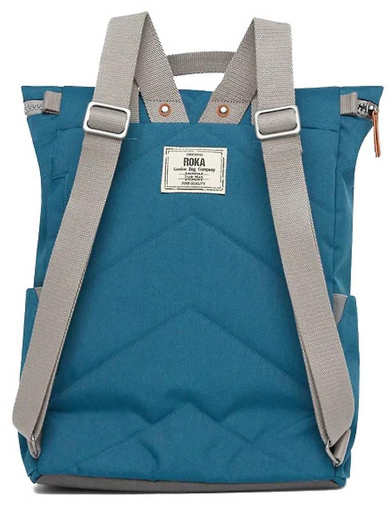 Roka Finchley A Small Sustainable Canvas Backpack - Marine Blue | Fruugo AU