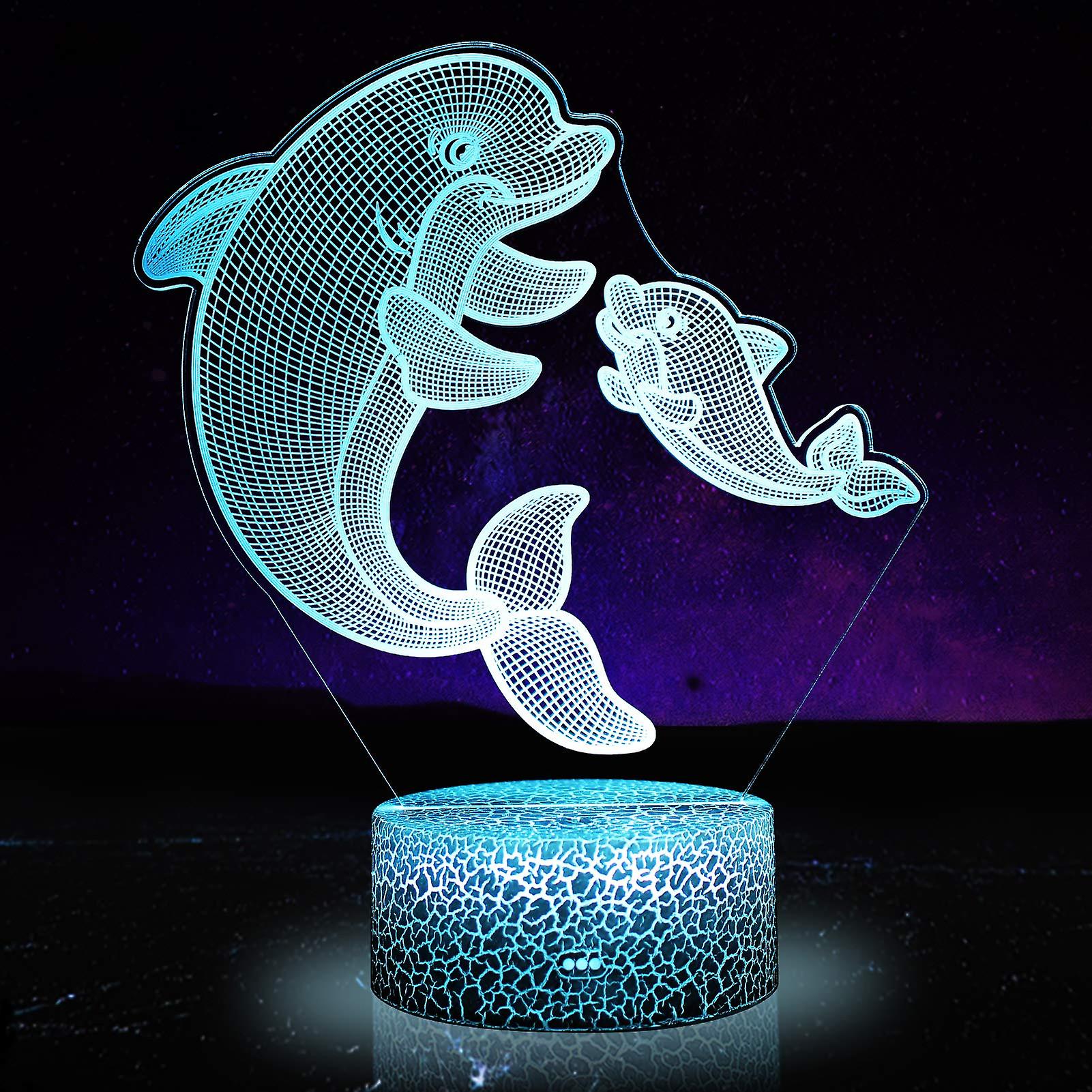 Beautiful Gift 3d Dolphin Gifts Toys Decor Led Night Light With Remote ...