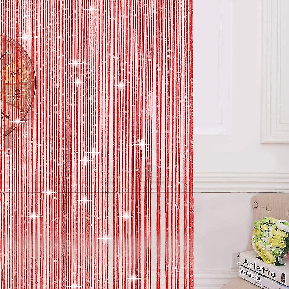 Trixes String Dew Drop String Curtain -glitter Thread Red- Door Or ...