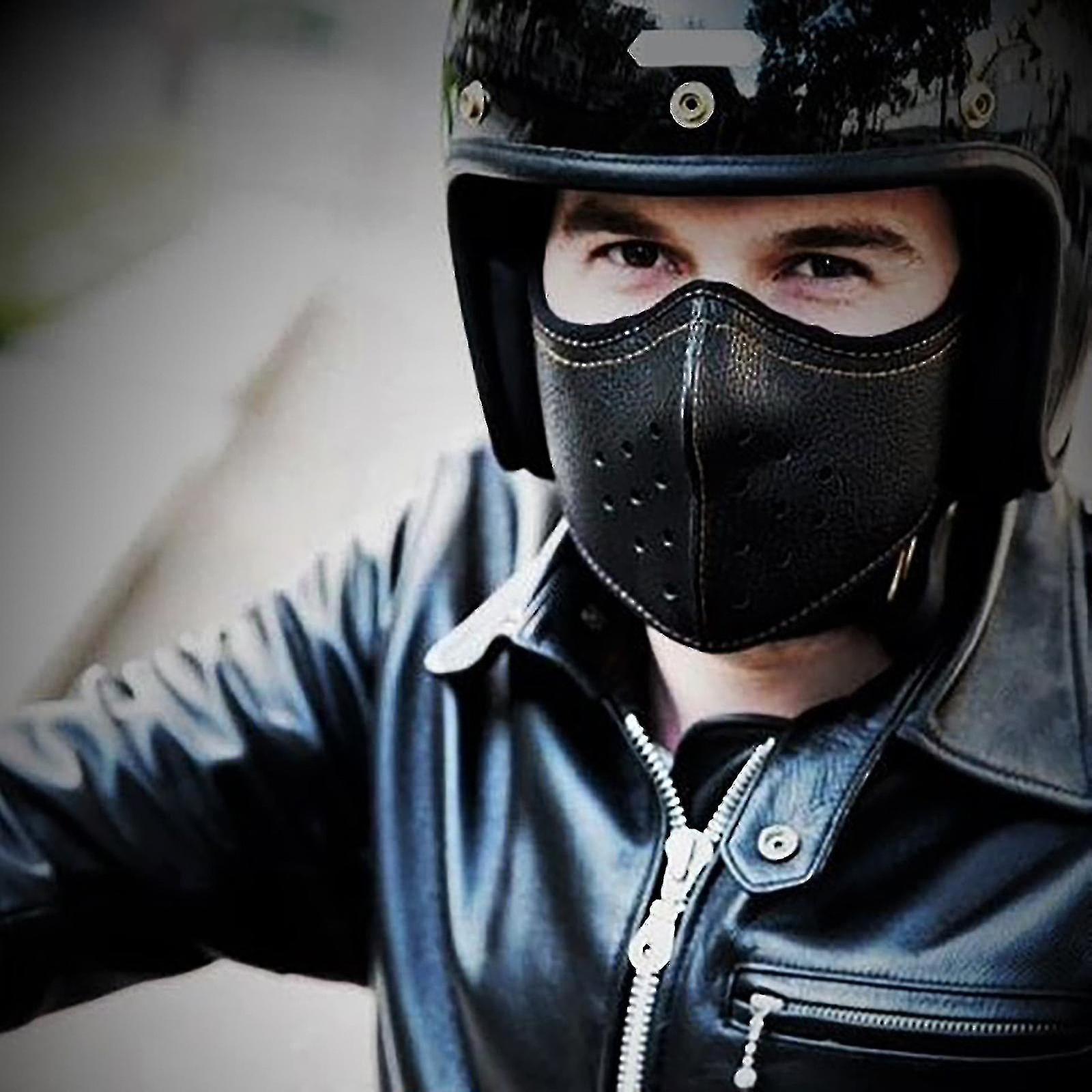 Sport Mask Punk Leather Mask Motorcycle Biker Half Face Mask Anti-dust ...