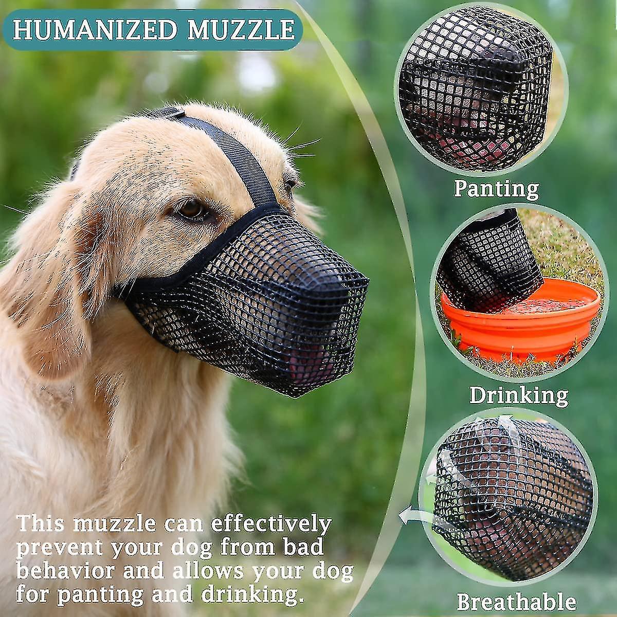Dog Muzzle, Dog Muzzle Mesh Mask With Adjustable Straps, Biting Chewing ...