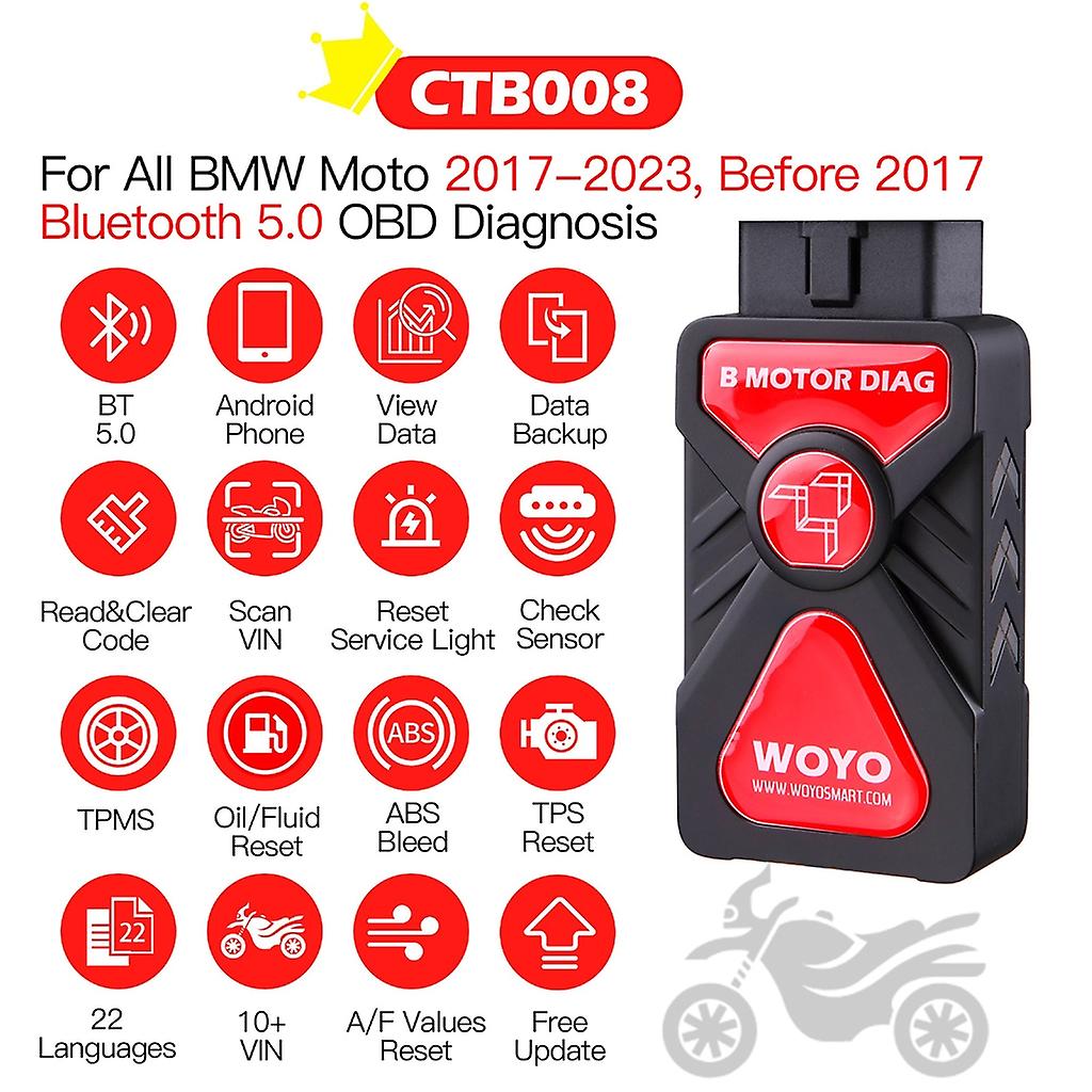 Motorcycle OBD Scanner OBD2 Diagnostic Maintenance Functions Wireless ...