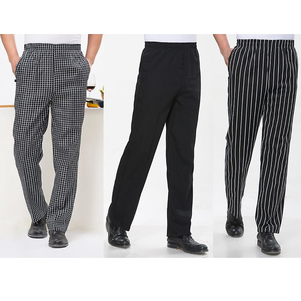 Wharick Men Stripe Plaid Chili Printed Hotel Restaurant Kitchen Chef ...