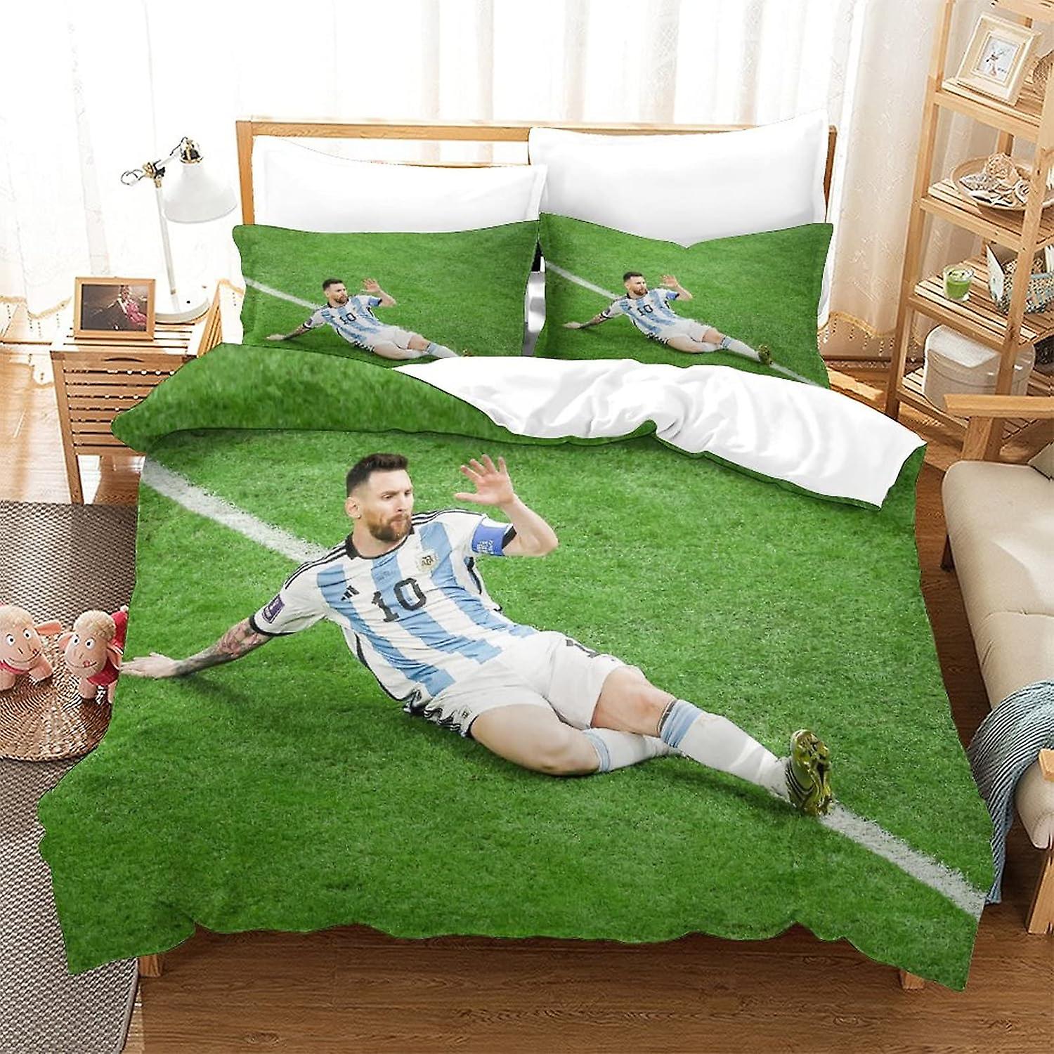 Lionel Messi 3D Digital Print Quilt Cover Bedding Sets with Creative ...