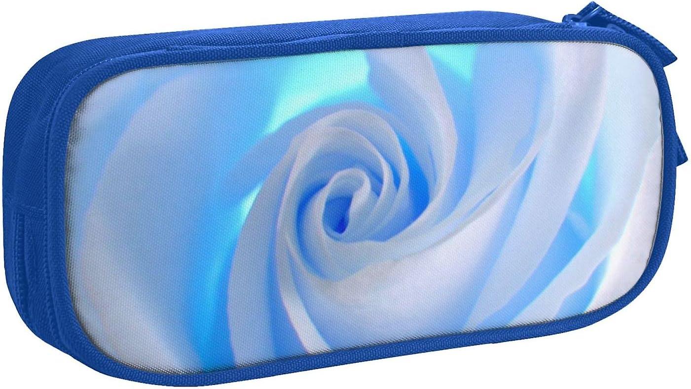 Blue and White Rose Pencil Case, Large Capacity Pencil Cases Pencil Bag ...
