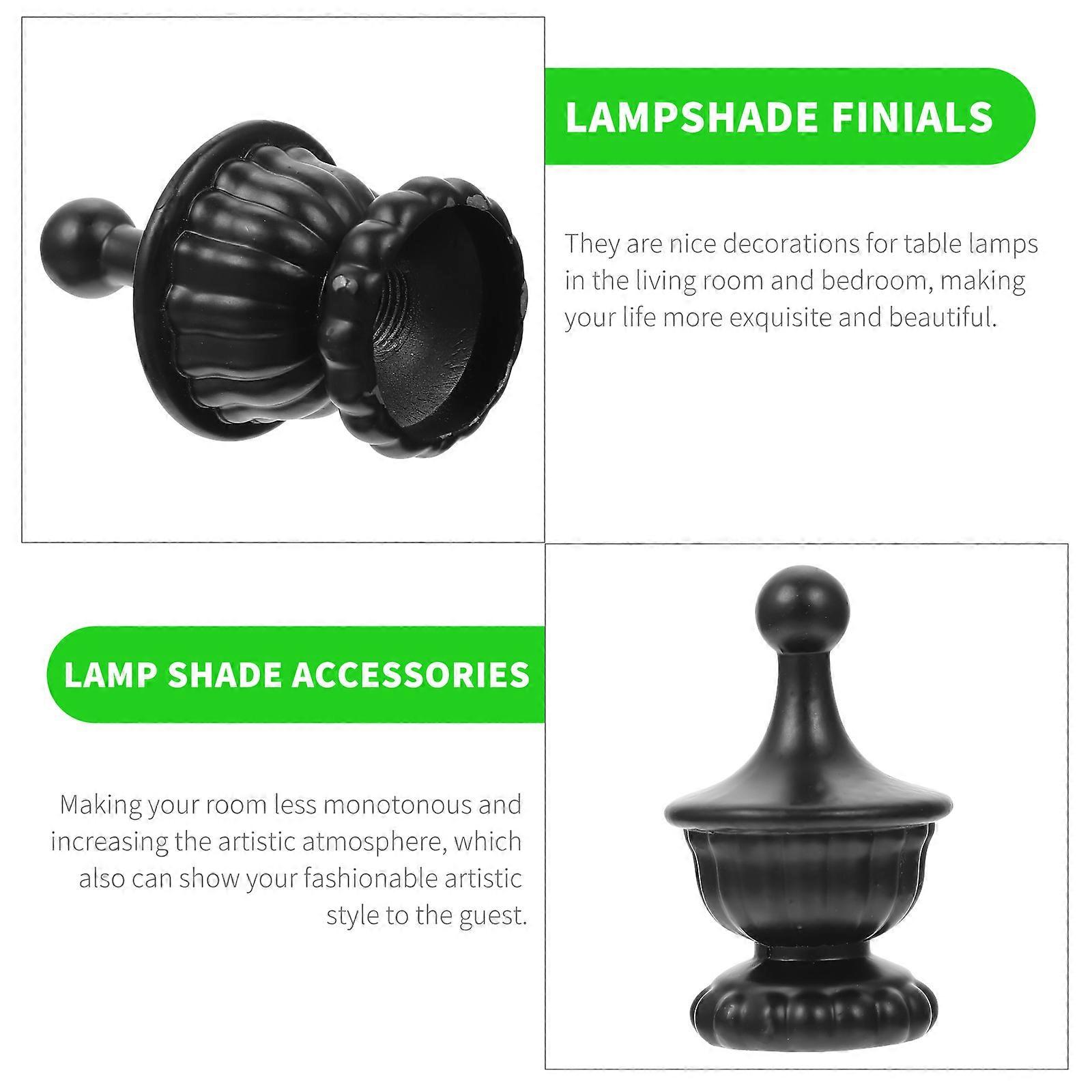 2 Pcs Metal Lamp Shade Antique Lamp Finial Cap Knob Harp Finial Lamp ...