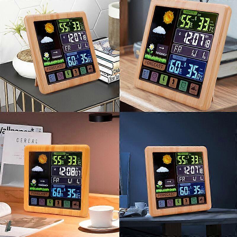 Wireless weather clock, multifunctional colour screen clock, home touch ...