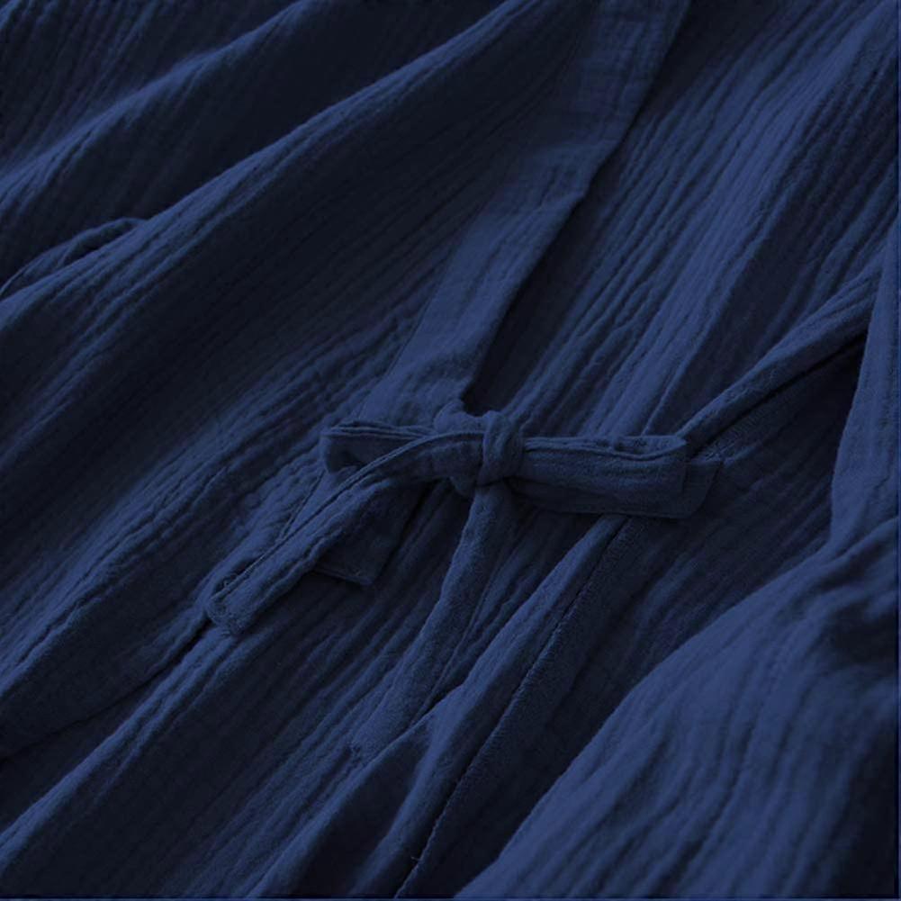 Men's Kimono Robes Cotton Dressing Gown Khan Steamed Clothing Bathrobes Long Sleeve Sleepwear ...