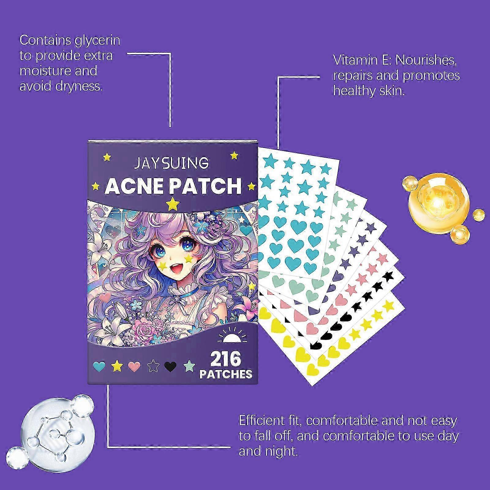 Star Shape Pimple Patches Colorful Hydrocolloid Pimple Healing Sticker ...