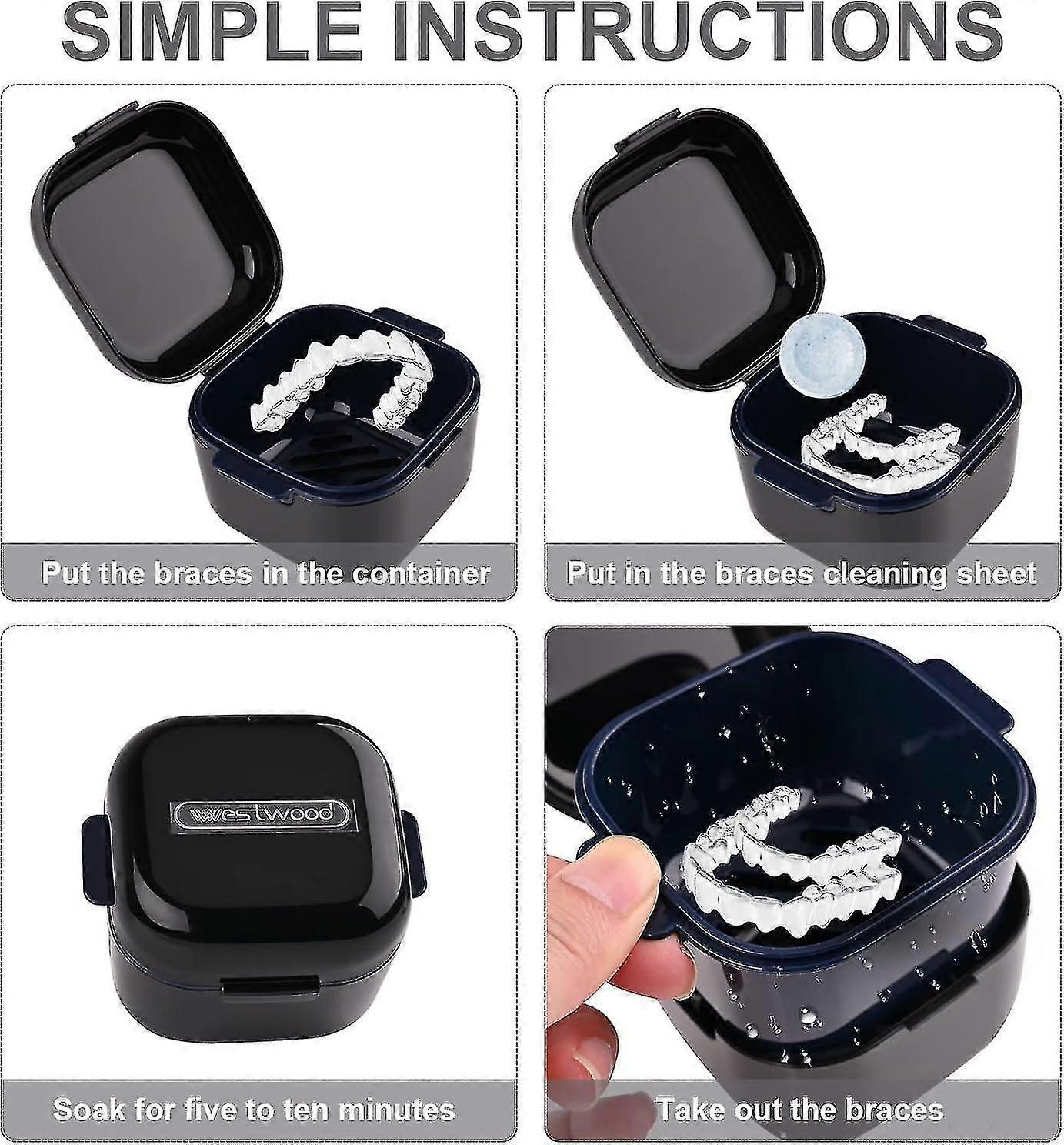 Denture Box With Strainer, Portable False Teeth Container, Prosthesis ...