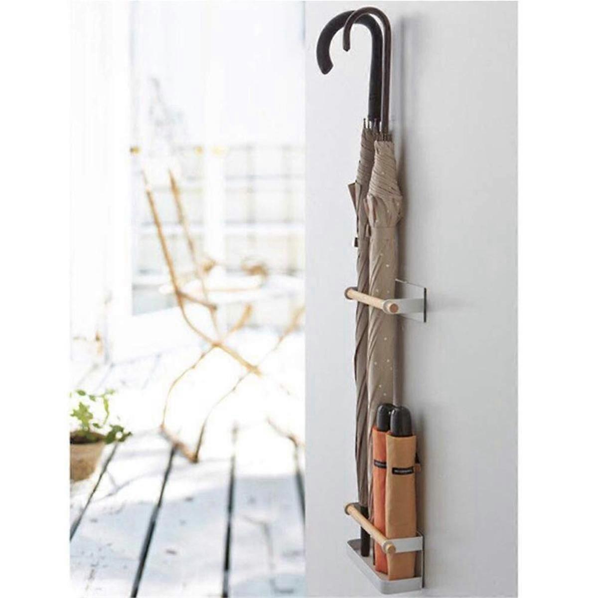Wall Umbrella Holder, Indoor Umbrella Rack Metal and Wood Japanese ...