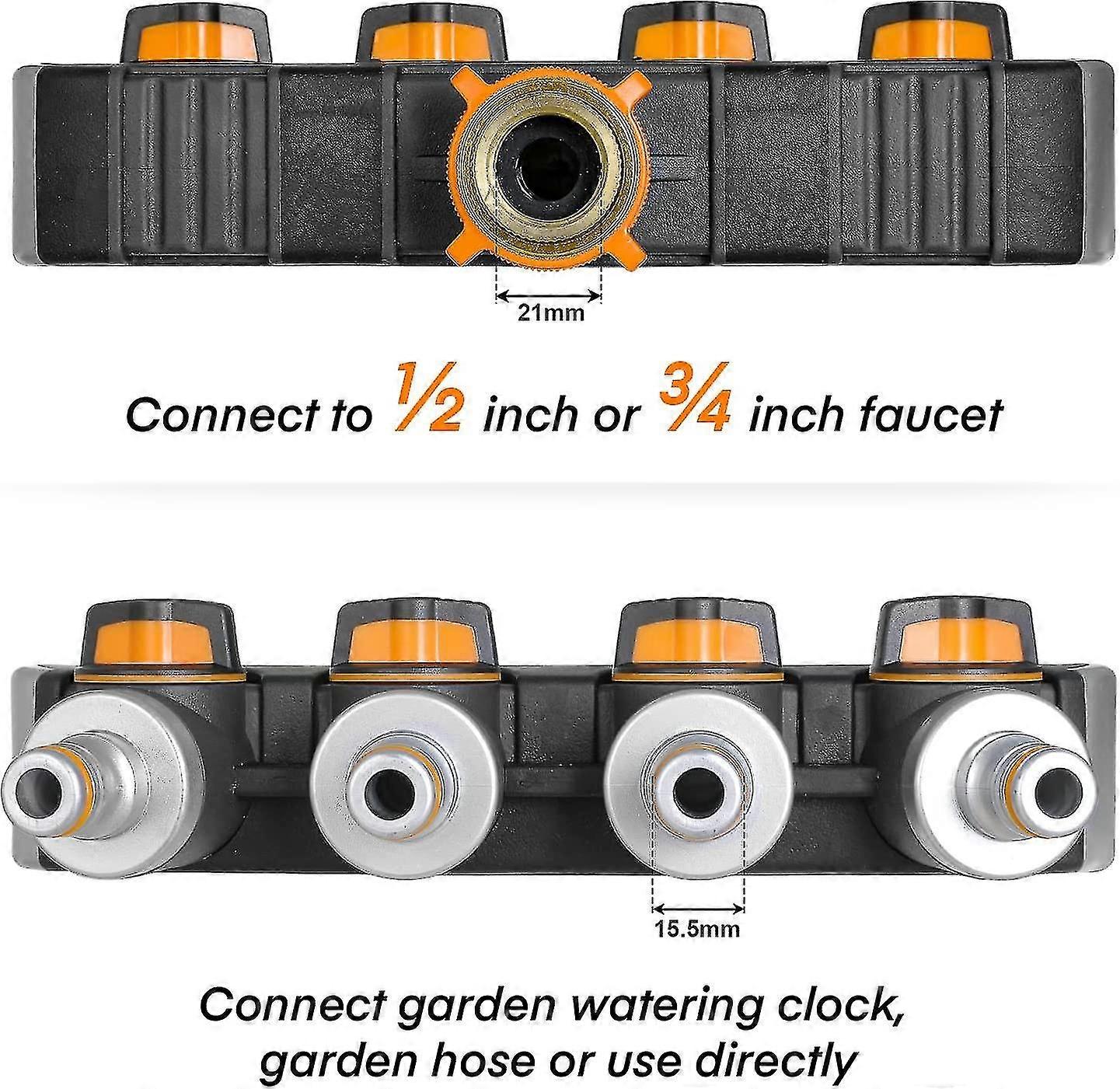 4-way Water Distributor, 3/4" And 1/2" Water Distributor With Adapter ...