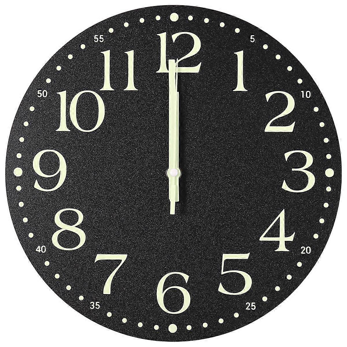 Luminous Wall Cloc,12 Inch Silent Non-Ticking Battery Operated Clock ...