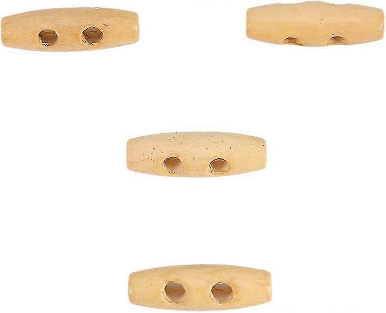 50pcs 30mm Button Wooden 2 Holes Coat Duffle Toggle Wood Horn Hand-made ...