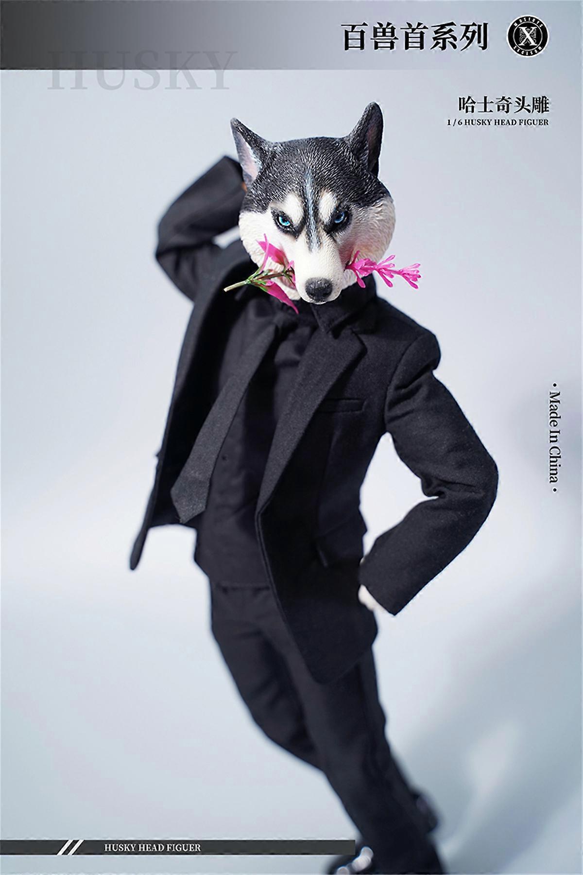 Mostoys 1/6 Siberian Husky Head Figure Animal Pet Dog Decoration ...