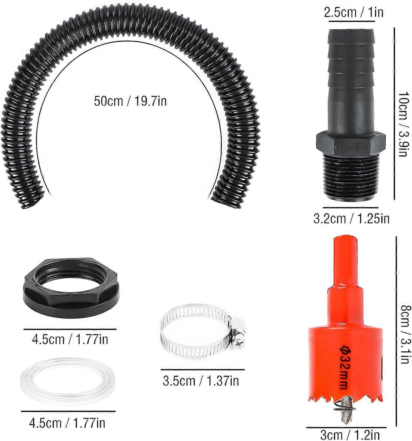Rainwater Collector Connection, Rainwater Collector Kit with 50 cm ...