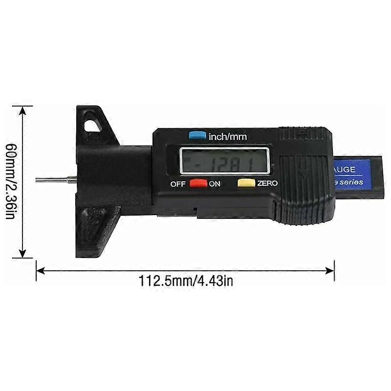 DWW-Tire Depth Gauge (Black), Digital Tread Depth Gauge, Tread Gauge ...