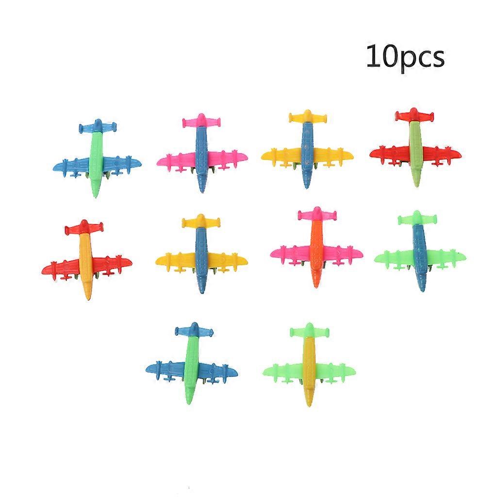 10 Pcs Mini Plastic Bomber Plane Fighter Aircraft Model Toy Military ...