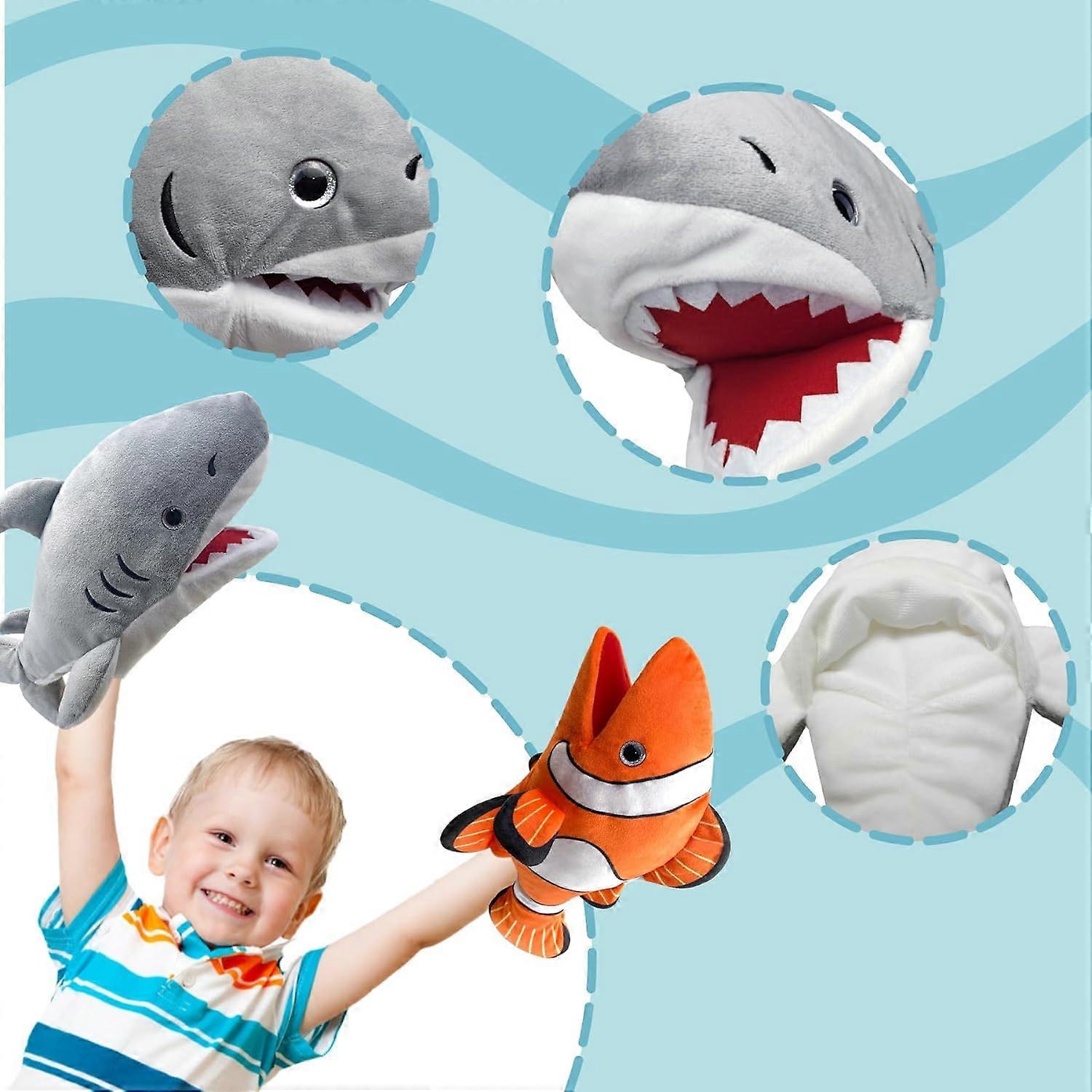 Shark hand puppet simulated plush puppet 13 inches, children's shark ...