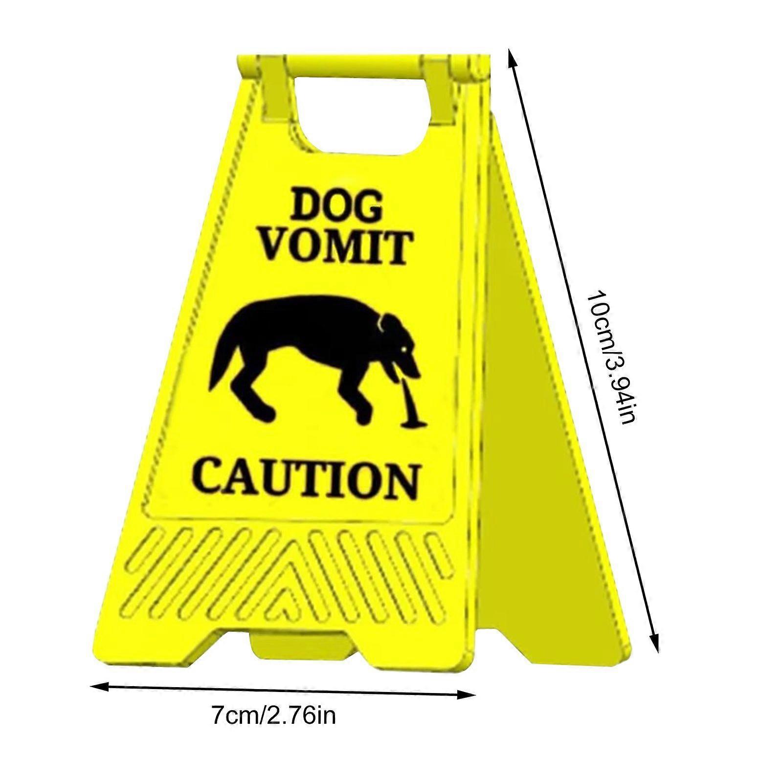 Cat Vomit Sign 3.9 Inch 3D Printed Warning Sign for Cat Dog Vomit Cat ...