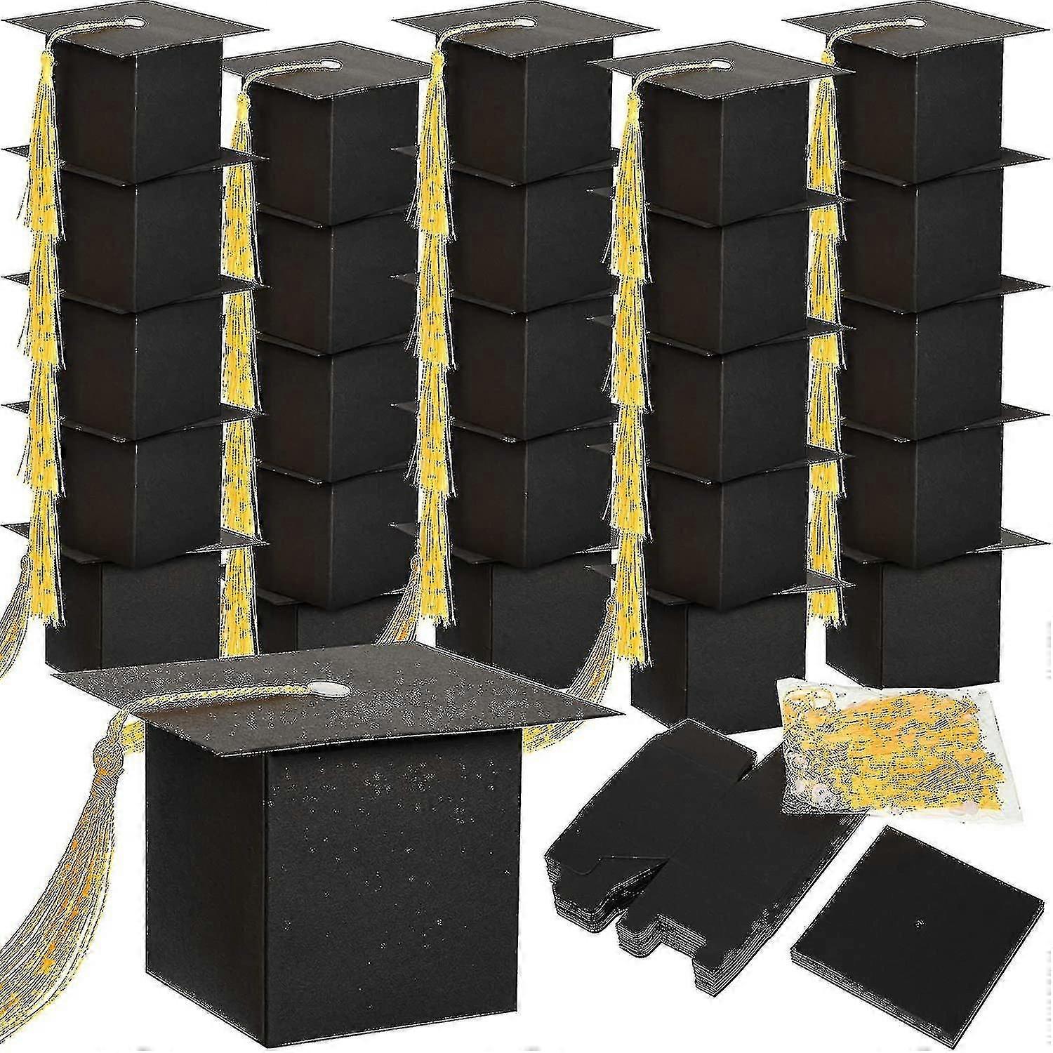 Graduation Decorations 50pcs Graduation Candy Box Diy Grad Cap Box For ...