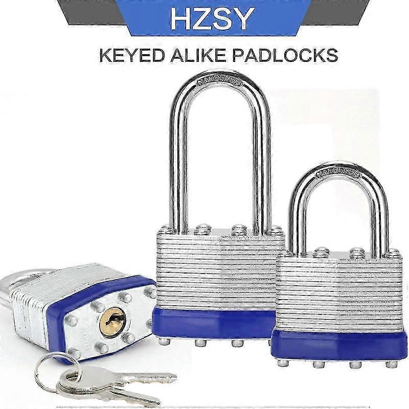 12 Pack Keyed Alike Padlocks 40mm Laminated Steel Long Shackle | Fruugo UK
