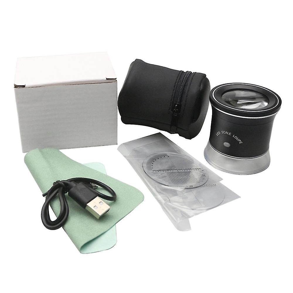 30x Led Scale Loupe Illuminated Magnifier With 6 White 3 Uv Lights ...