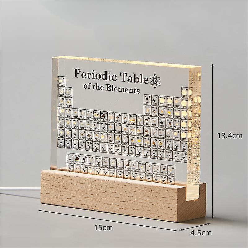 Acrylic periodic table of elements with real samples with the light ...