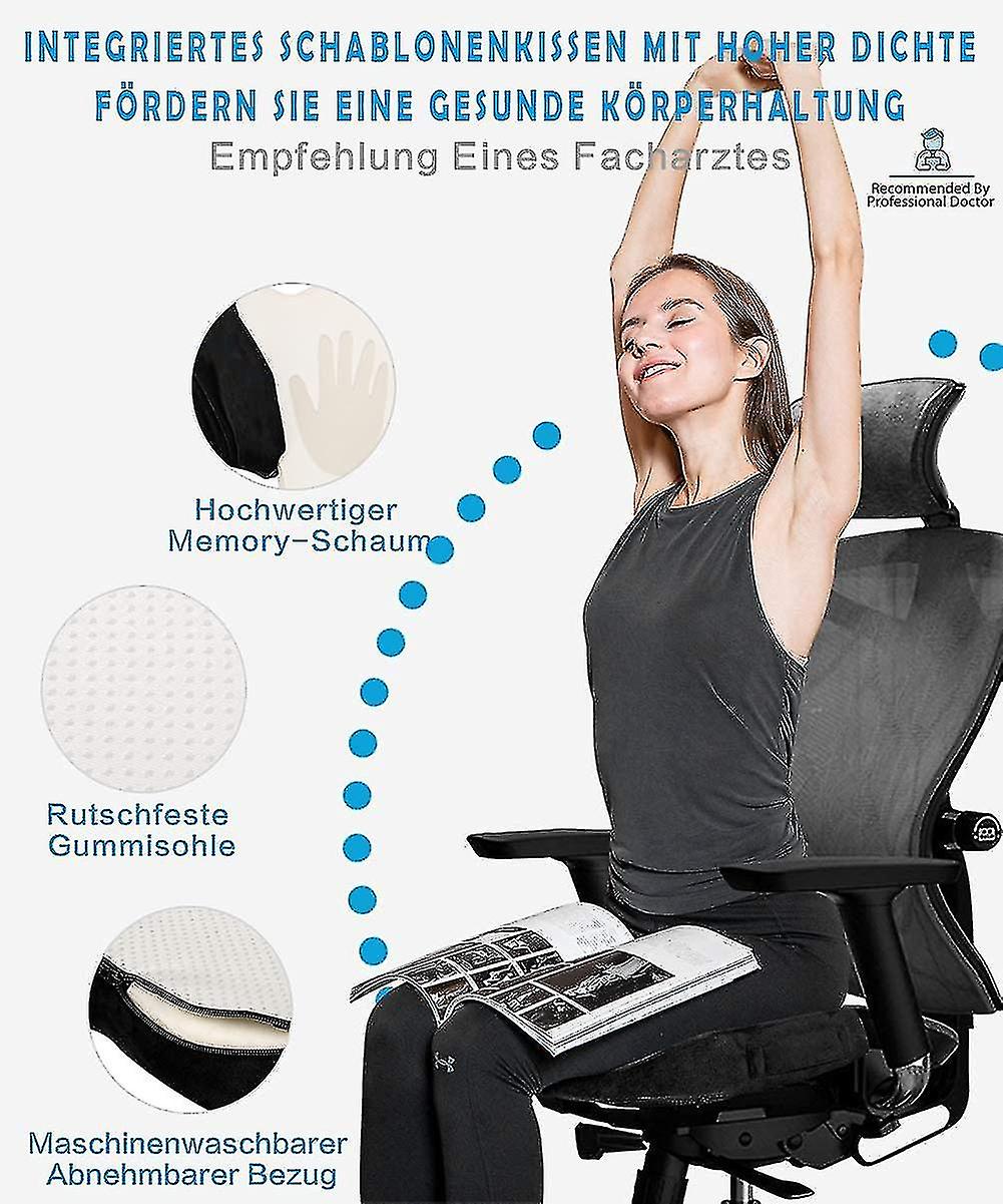 Ortopedisk sittdyna, minnesskum sittdyna, för ergonomiska hemorrojder ...