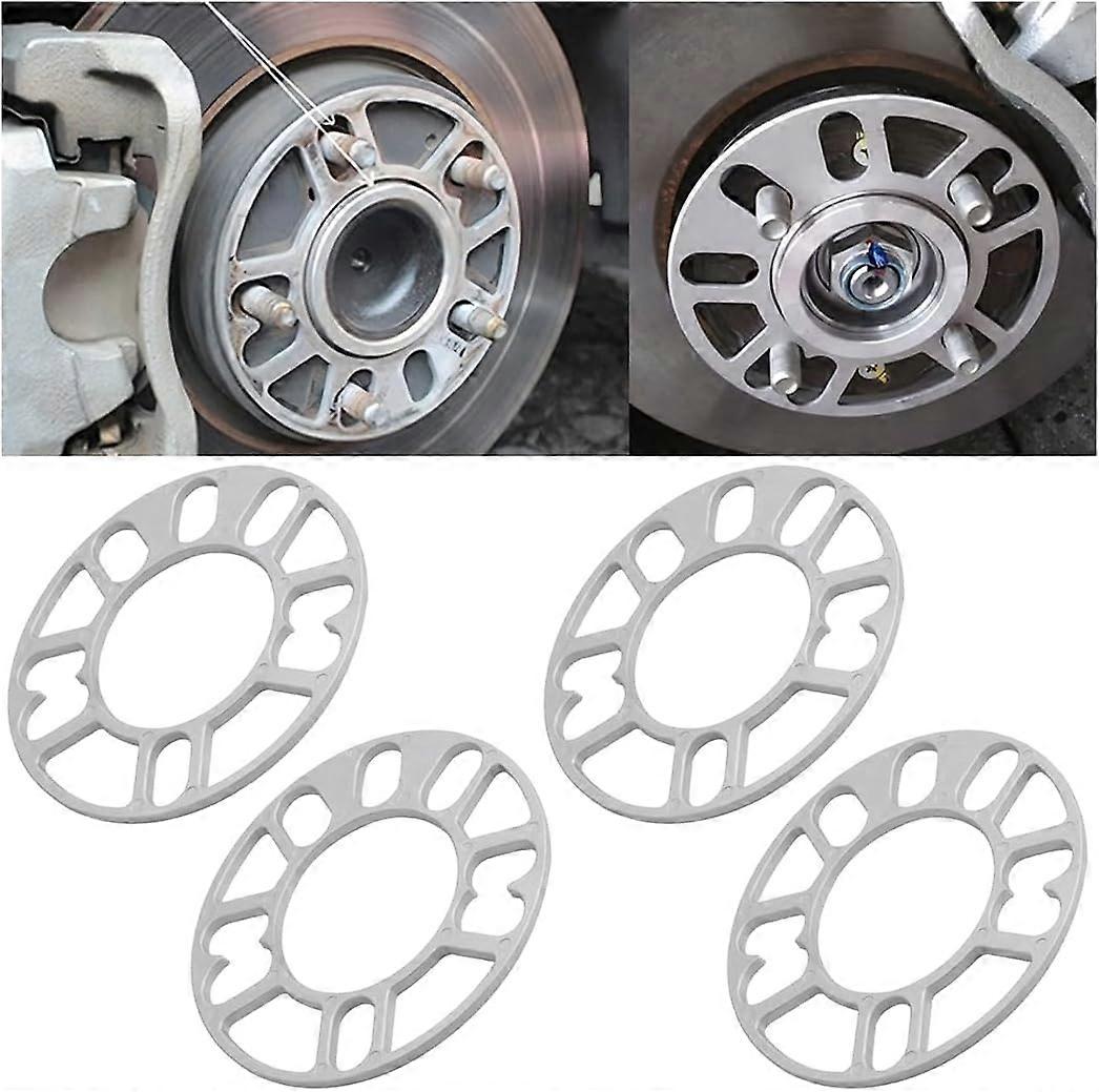 4 (5 mm) Universal Wheel Spacers for Vehicles, Aluminium Alloy Wheel ...