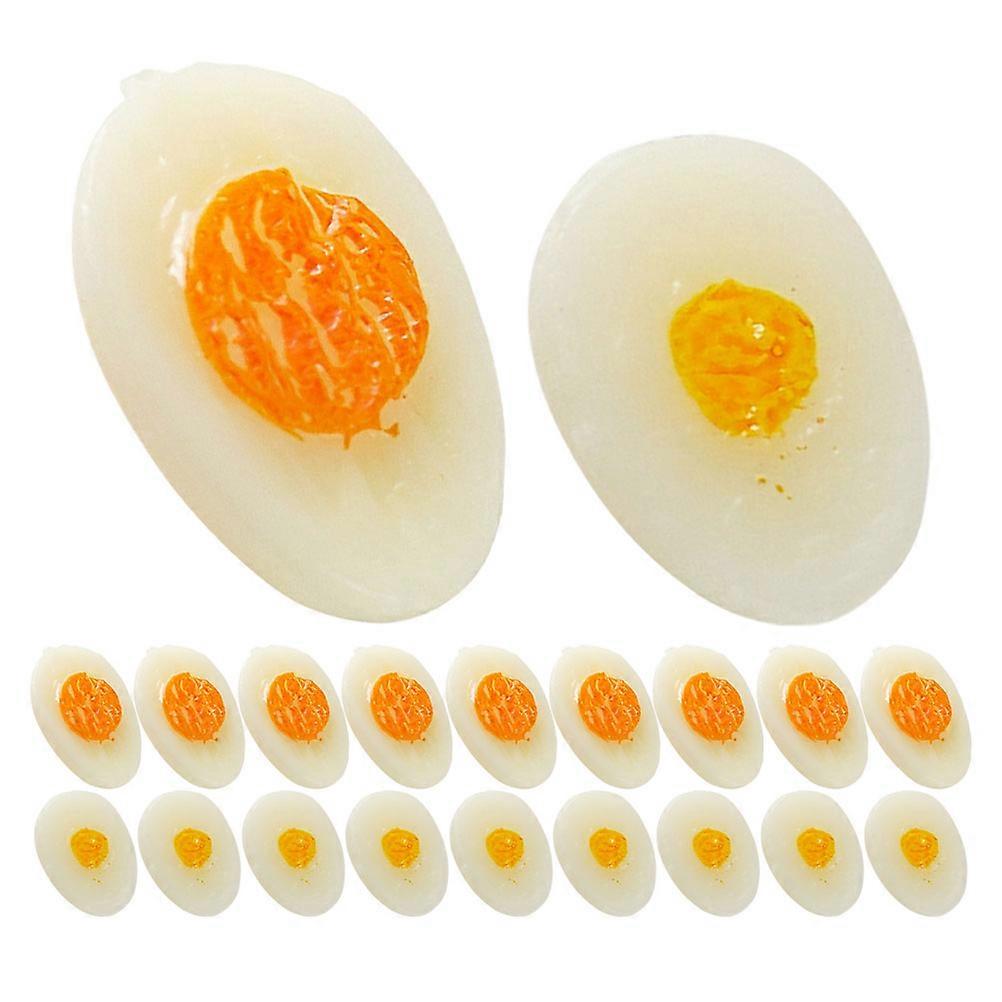 20pcs Miniature Half Egg Models Mini Boiled Egg Kids Pretend Play Toy ...