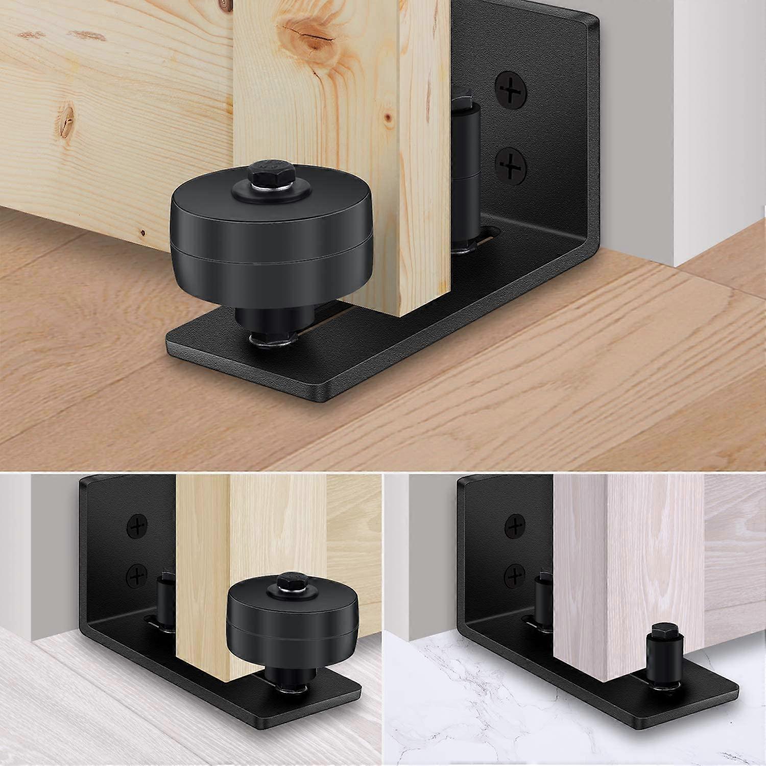 Set of 2 sliding door tracks, for sliding door, adjustable bottom, with ...