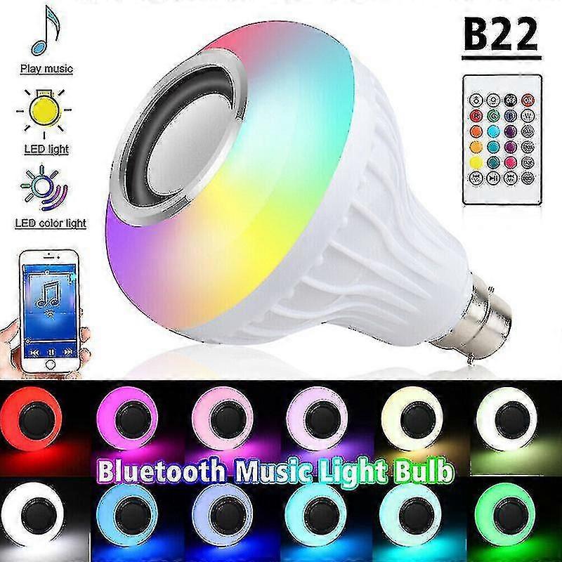 12w B22 Lamp Smart Led Light Bulb Bluetooth Rgb Colour Music Speaker ...