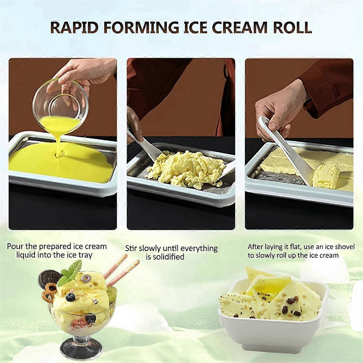 Instant Ice Cream Maker,Homemade DIY Ice Cream,Freeze Yogurt Rolls,Food ...