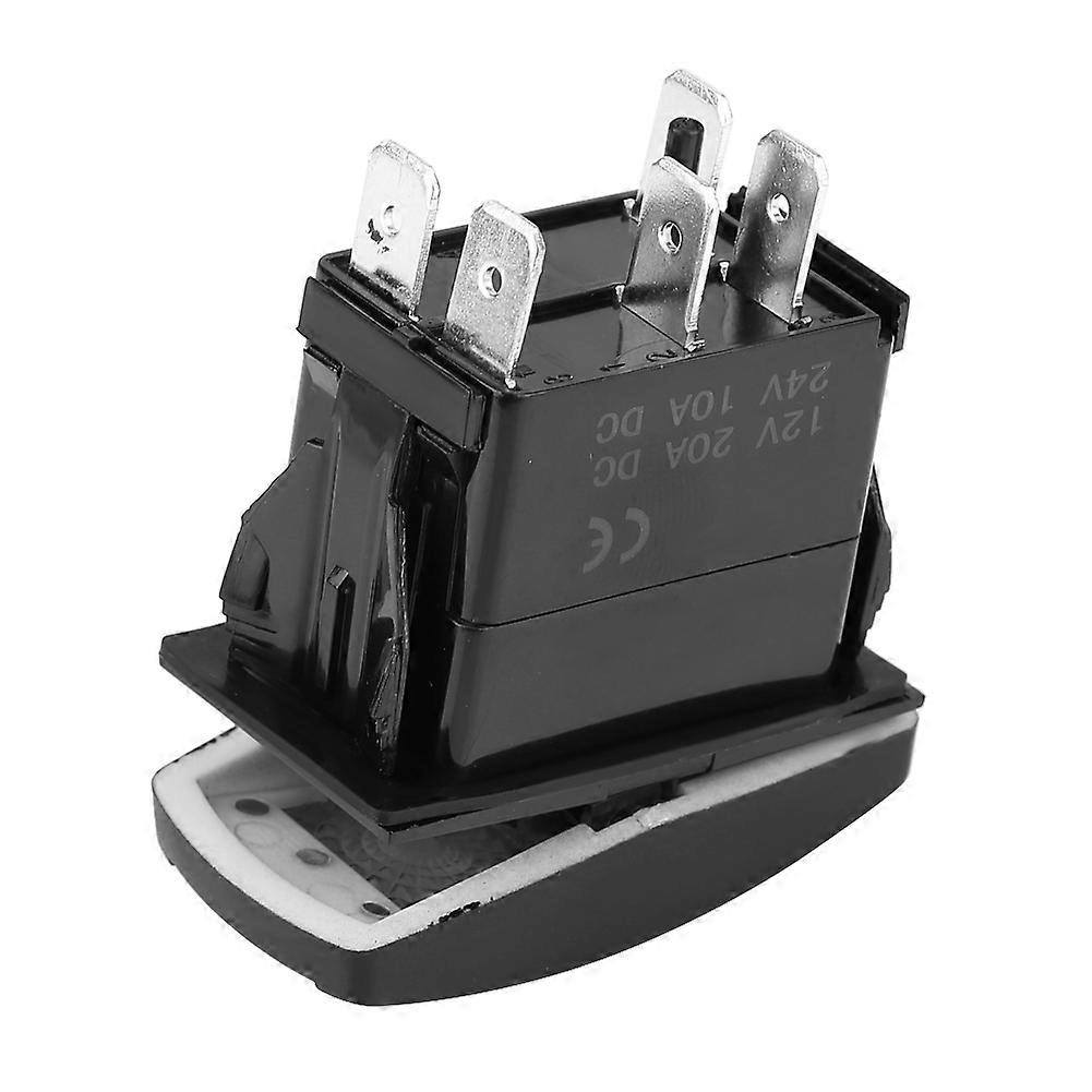 5Pin Laser Lighted Whip Rocker Switch On Off LED Light 12V-20A 24V-10A ...