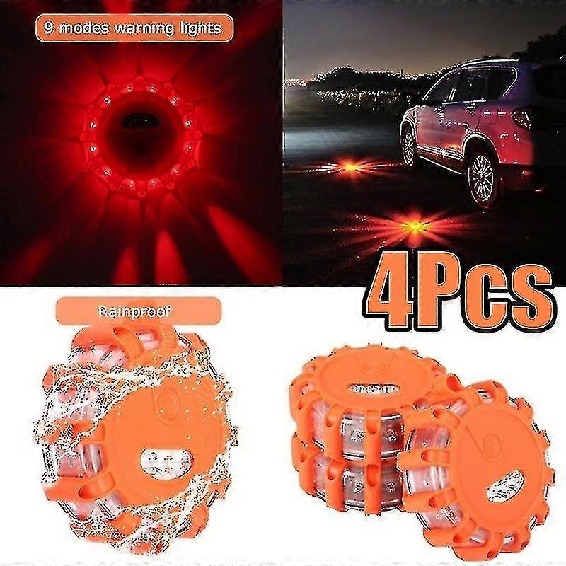 1/2/3/4 Pack Led Safety Flares Road Emergency Lights Roadside Safety ...