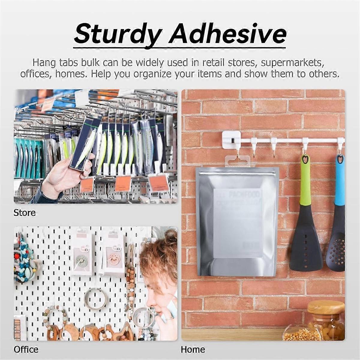 Hang Tabs, 200 Pcs Clear Sticky Hanging Tabs Slot Hole Self Adhesive ...