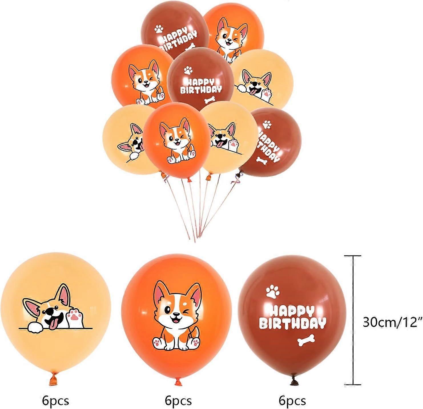 Kawaii Corgi Theme Birthday Party Supplies Including Banner Balloons ...