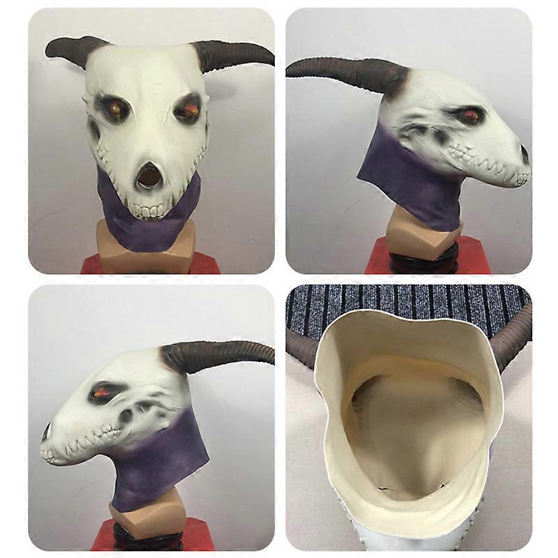Rubber Goat Antelope Animal Head Mask Latex Sheep Mask Halloween Fancy ...