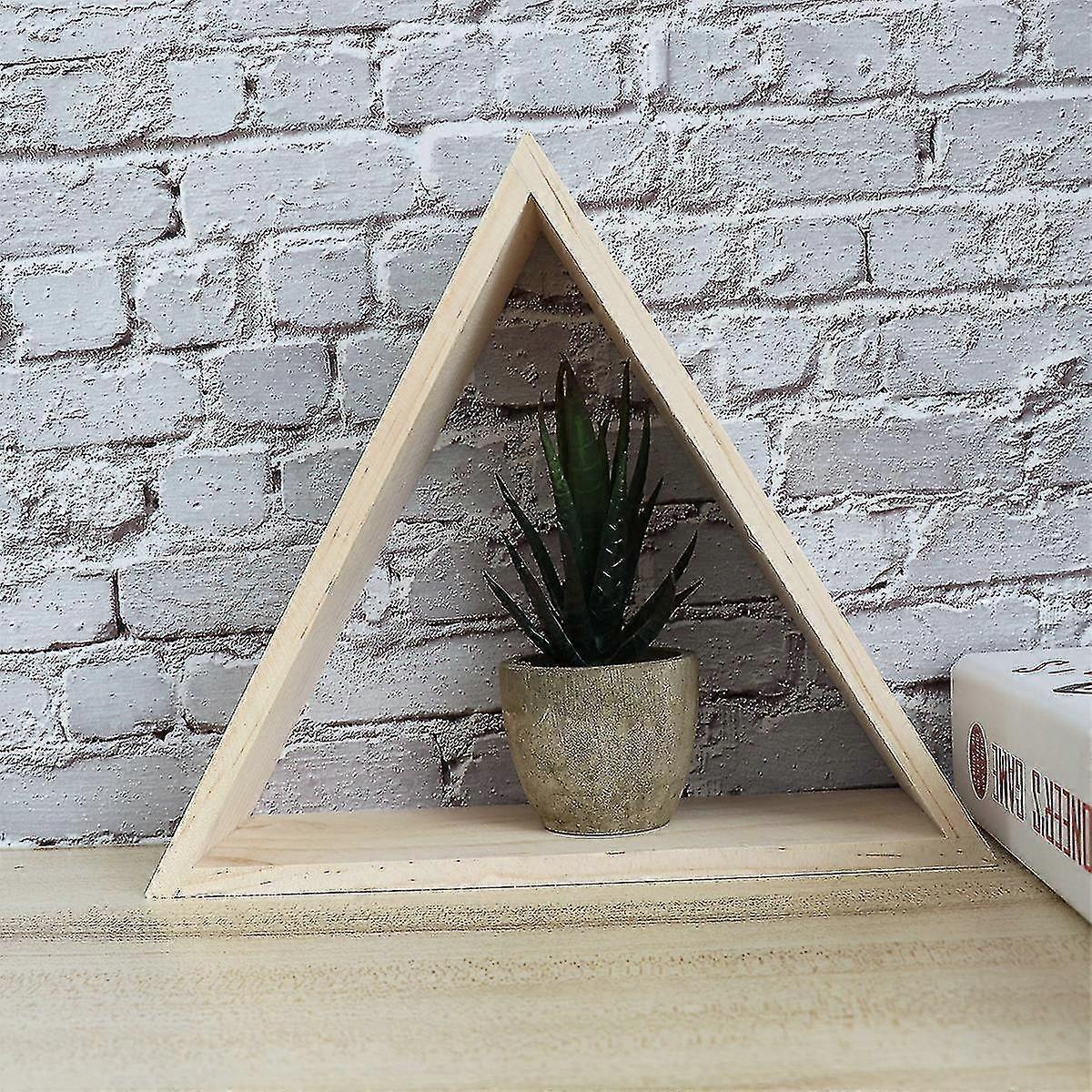 Hand Decor Wooden Hanging Shelf - Wooden Triangle Shelf Wall Shelves ...