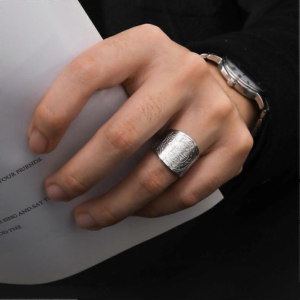 Seven Seals of Angels Men Ring Witchcra Hexagram Metatron Cube ...