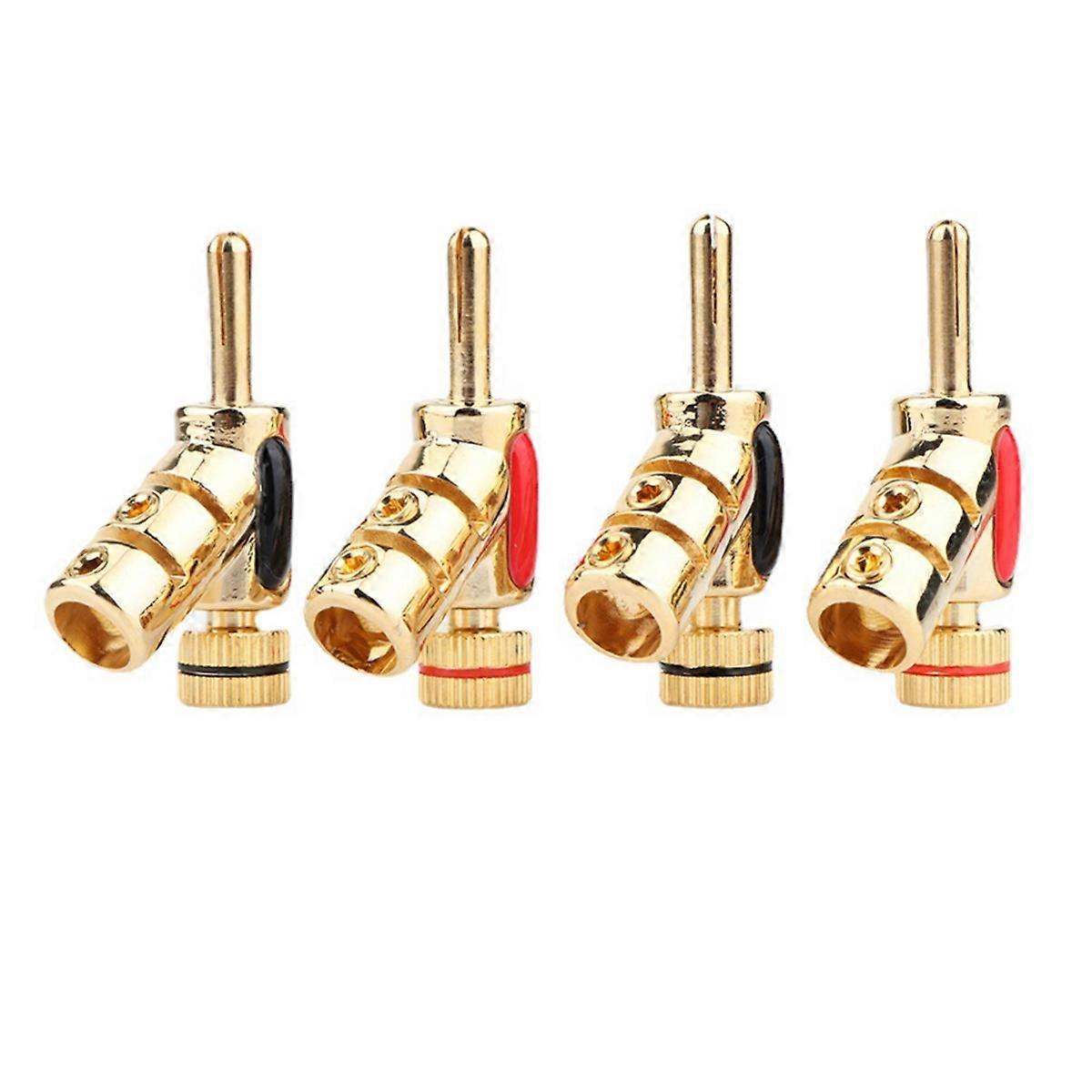 4PCS Banana Plug Copper Gold Plated Y-Shaped Speaker Cable Plug Locking Banana Plug Connector ...