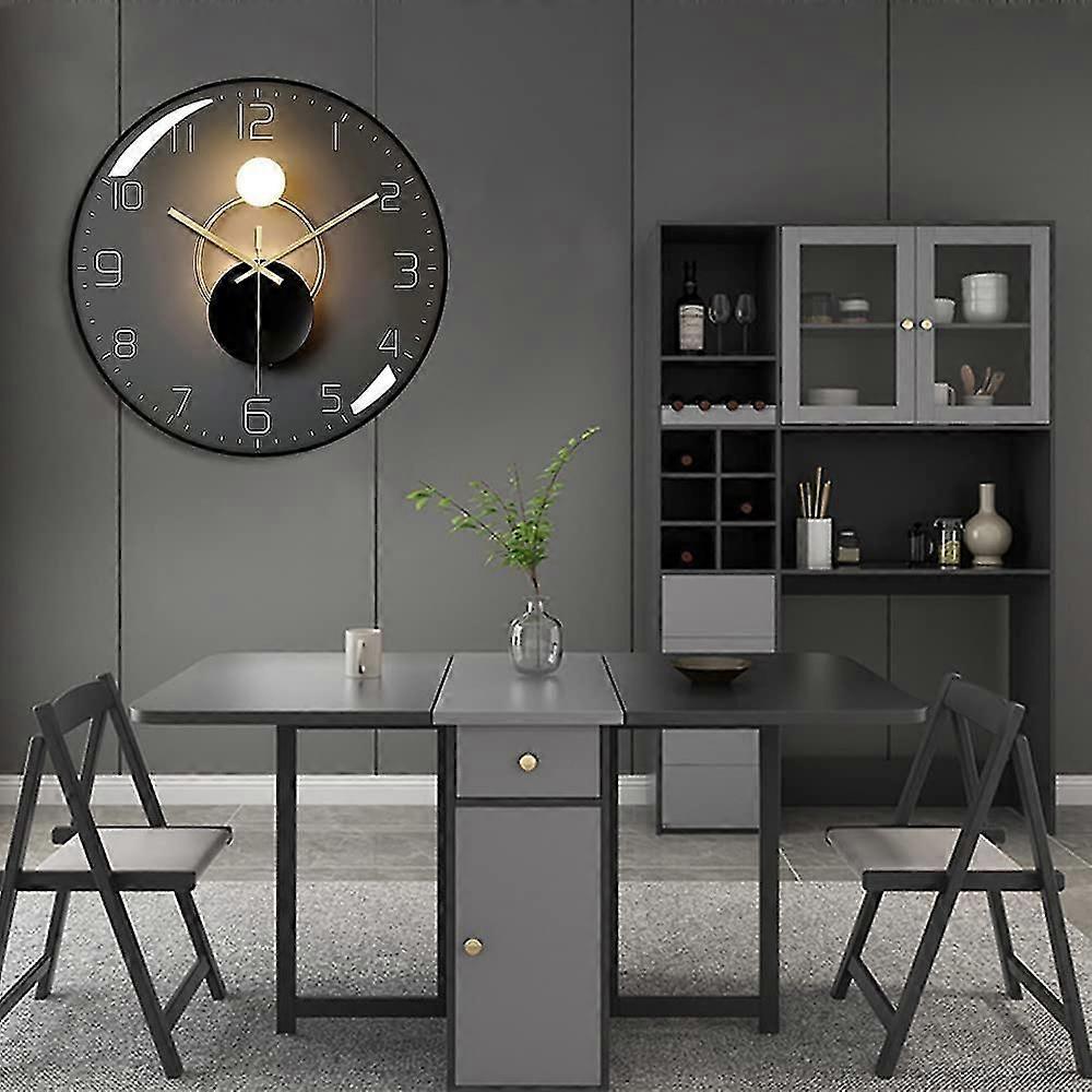 Modern Silent Wall Clock, 30cm Diameter Wall Pendulum, Round Digital ...