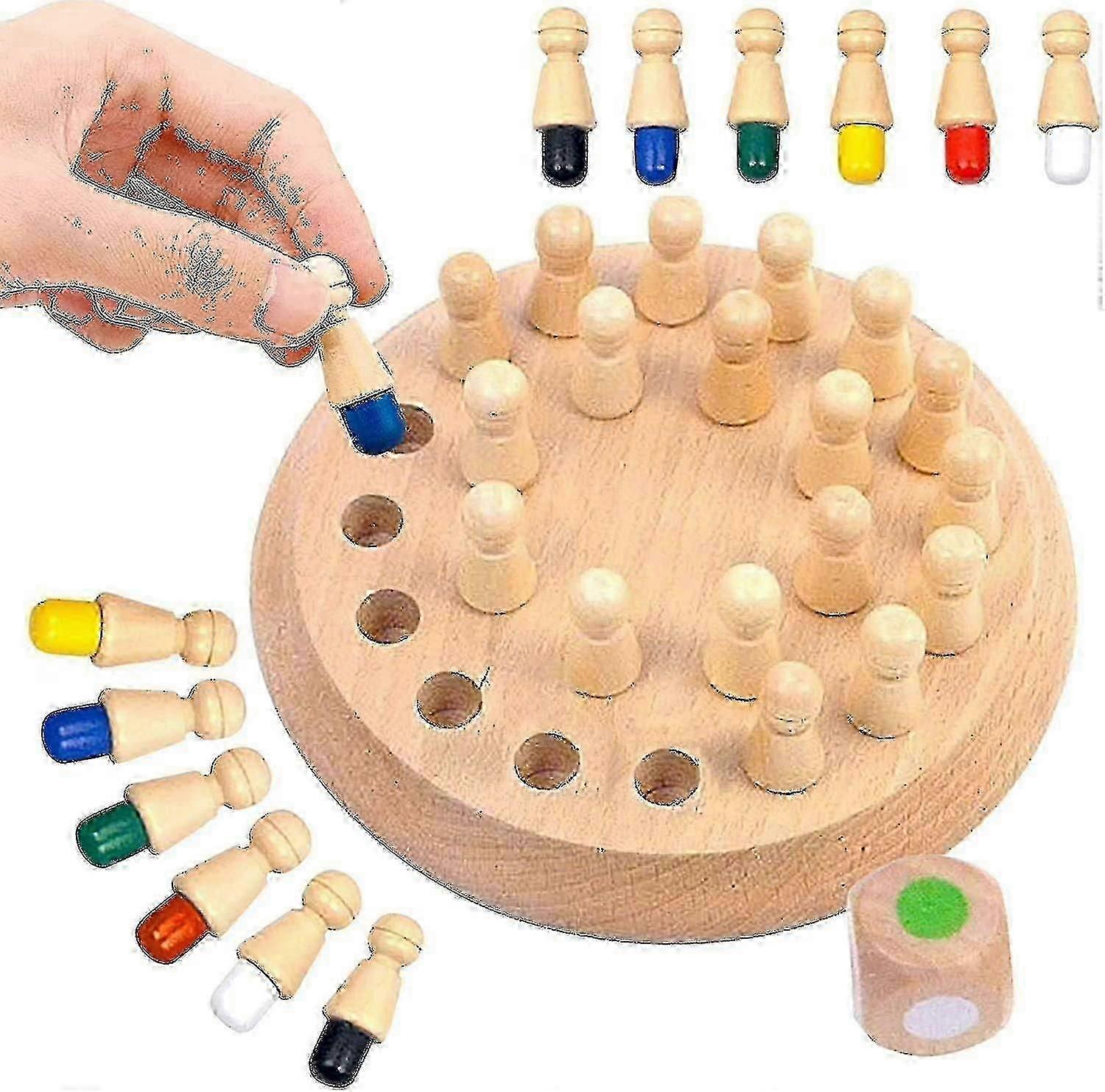 Memory Match Stick Chess, Wooden Games, Wooden Memory Chess, Memory ...