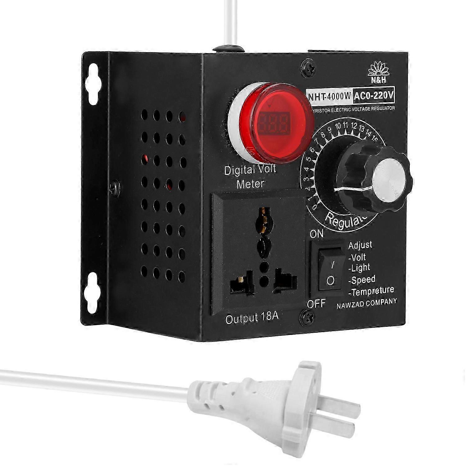 AC 220V 4000W Compact Variable Voltage Controller Portable Speed ...